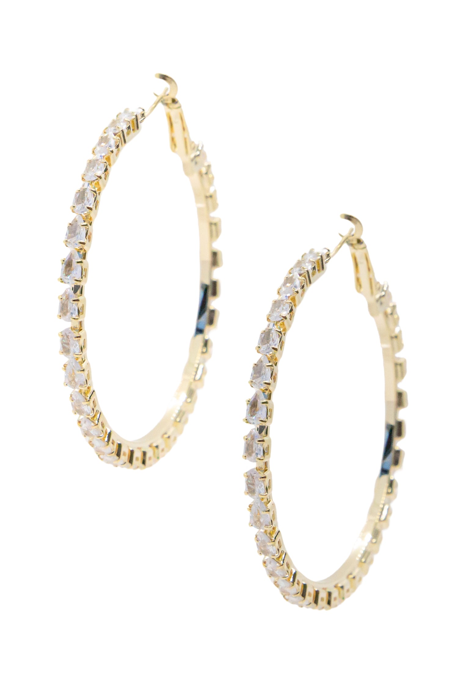 Large Gold Luster Gem Hoops – GRACE+EMMA®