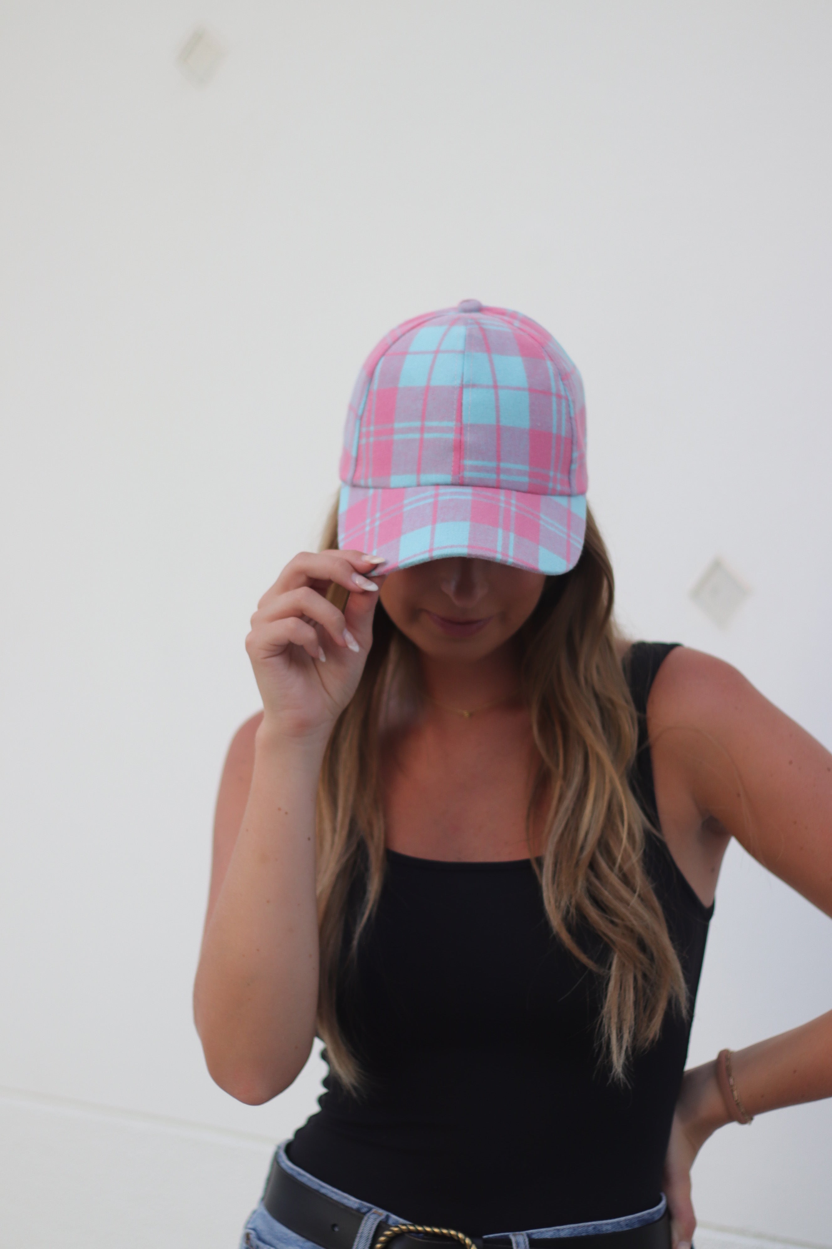 Pink & Blue Plaid Hat – GRACE+EMMA®
