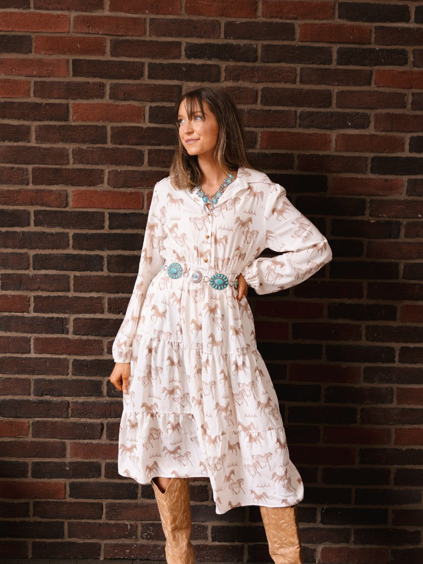 Horse Print Shirt Dress – GRACE+EMMA®